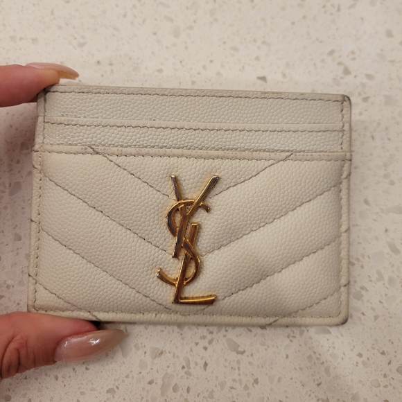 Yves Saint Laurent | Accessories | Ysl Beige Cardholder | Poshmark